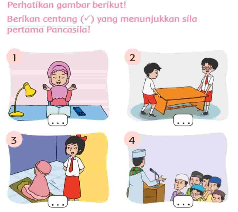 Berikan Centang ( ) yang Menunjukkan Sila Pertama Pancasila Jawaban ...