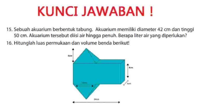 Akuarium Berbentuk Tabung Memiliki Diameter 42 cm dan tinggi 50 cm