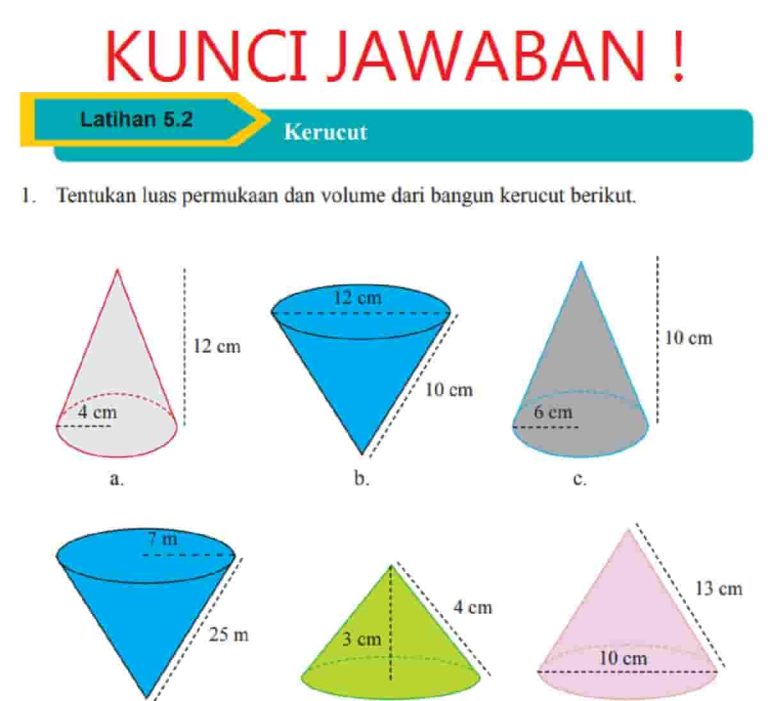 Suatu Kerucut Memiliki Jari-jari 6 cm dan Tinggi t cm Jika Luas Permukaan