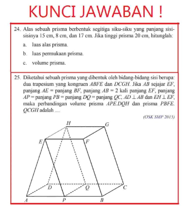 Sebuah Prisma yang Dibentuk Oleh Bidang-bidang Sisi Berupa Dua ...
