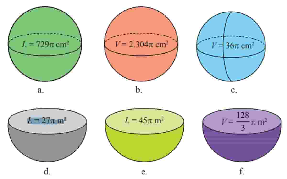 Jari-jari Dari Bola dan Setengah Bola Tertutup Berikut L 729π cm² L 27π m²